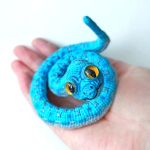 Crochet Snake Pattern. Realistic Reptile. Instruction for Handmade Eyes ...