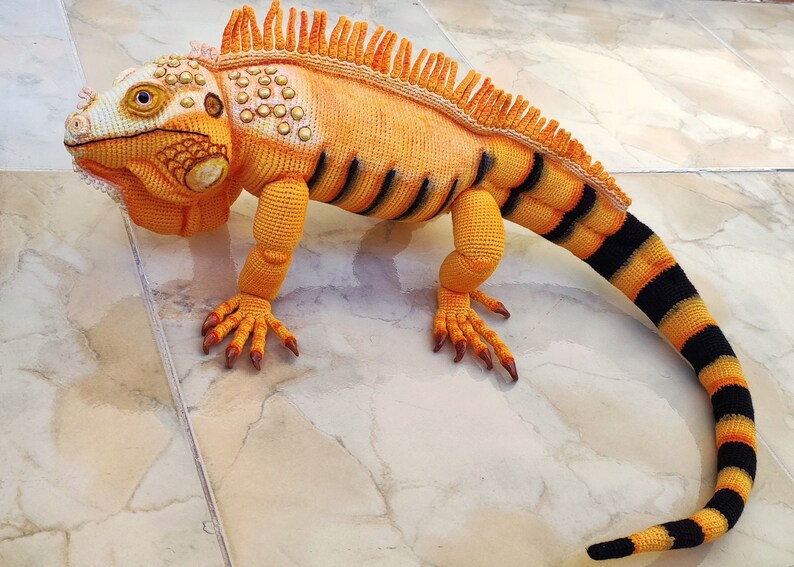CROCHET PATTERN Big Iguana Realistic Lizard. - Etsy