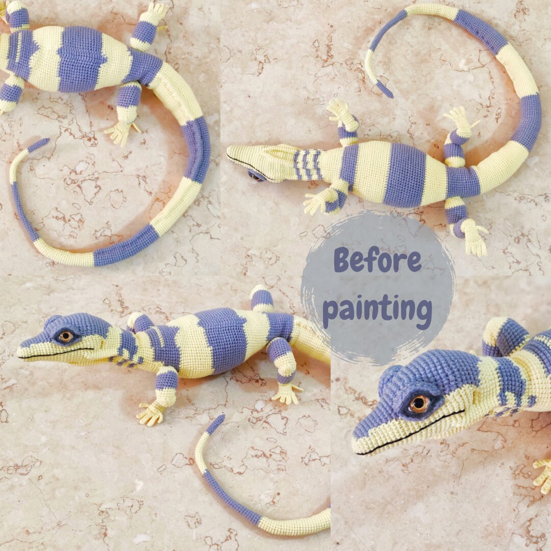 CROCHET PATTERN Monitor Lizard Real Size Dragon. - Etsy Australia