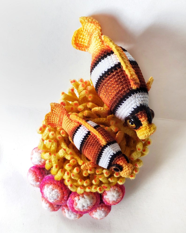 Crochet Set Patterns Clownfish With Anemone. - Etsy
