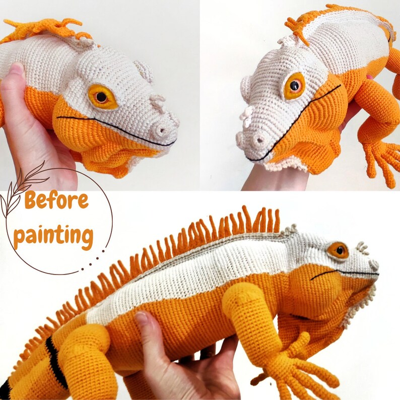 CROCHET PATTERN Big Iguana Realistic Lizard. - Etsy