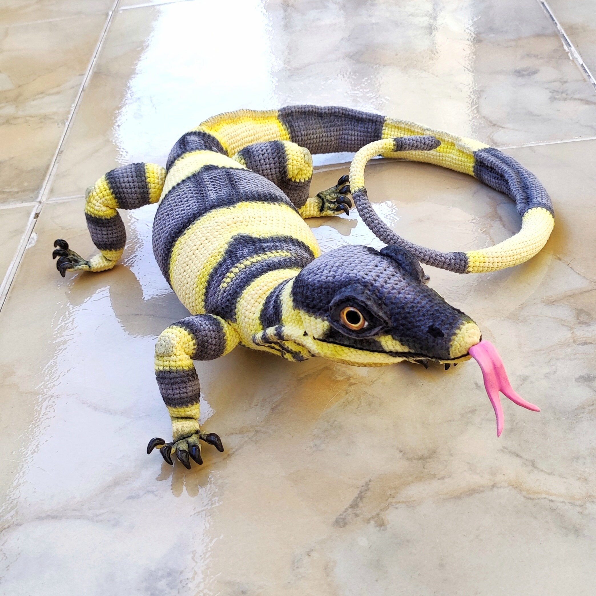 CROCHET PATTERN Monitor Lizard Real Size Dragon. - Etsy Australia