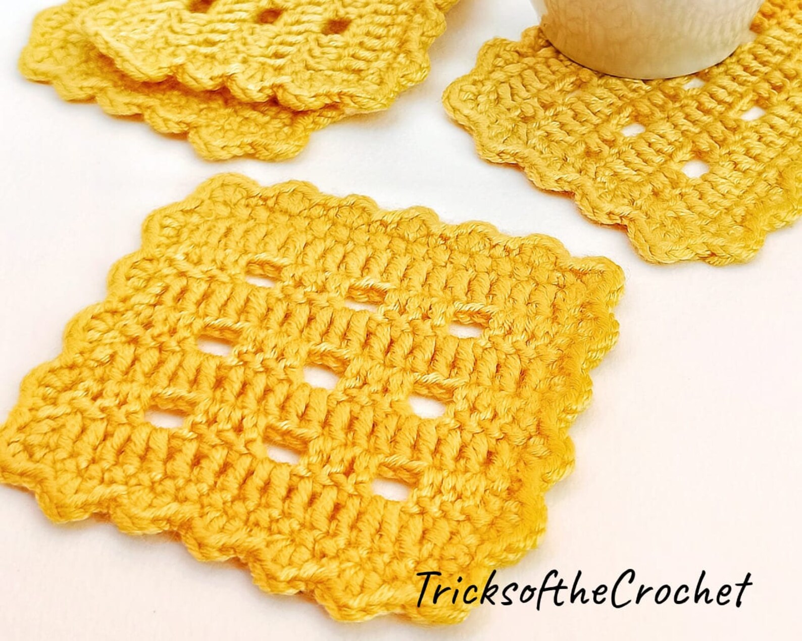 Crochet Cup Coaster Easy PATTERN Digital Download. | Etsy