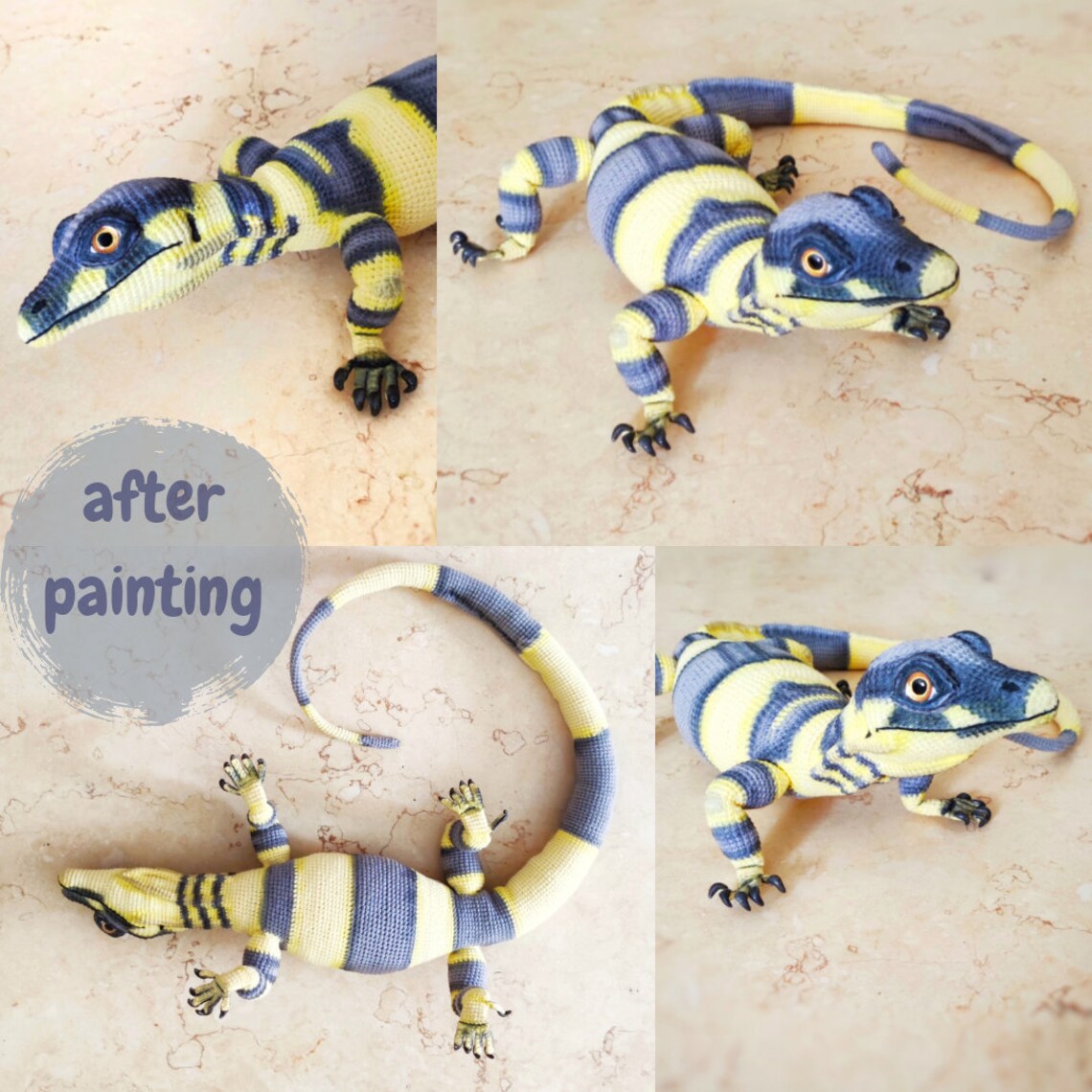 CROCHET PATTERN Monitor Lizard Real Size Dragon. - Etsy Australia