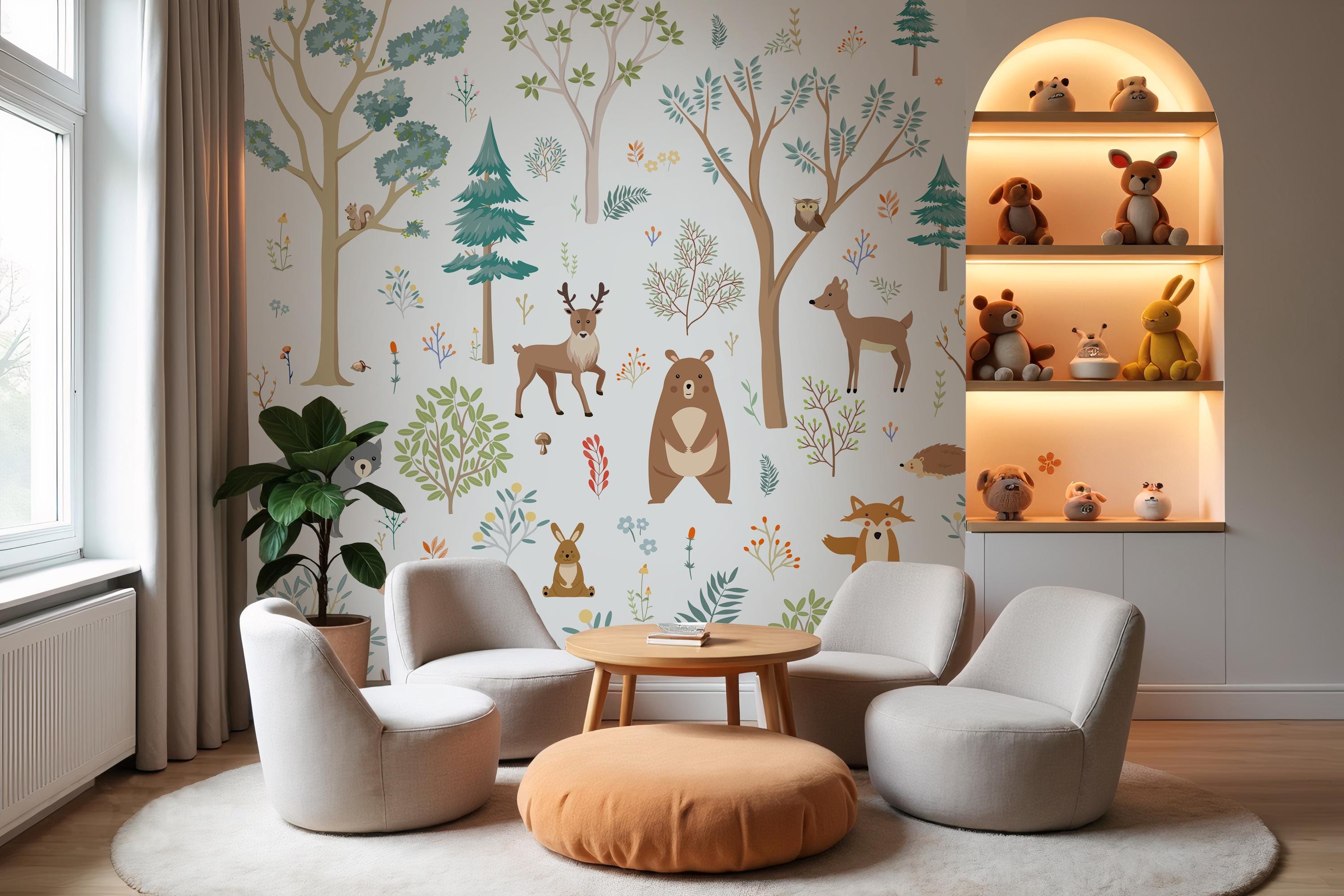 Animals Patterns Wallpaper Print for Children's Room, Digital Paper ...