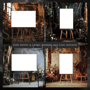 41 Dark Moody Gothic Wedding Sign Easel Mockup Package Wedding ...