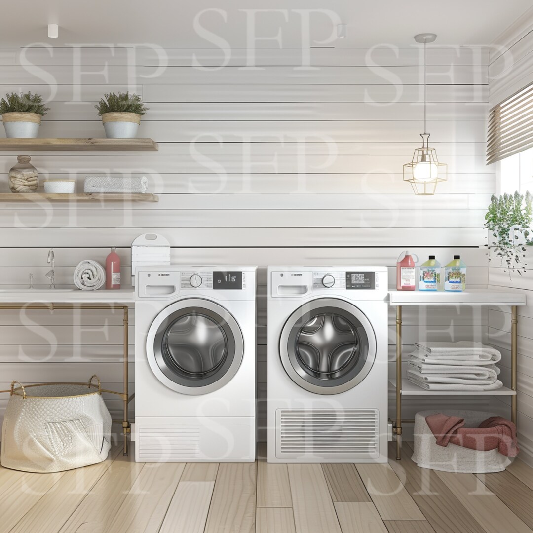 Rustic Farmhouse Laundry Room Mockup 394 - Etsy