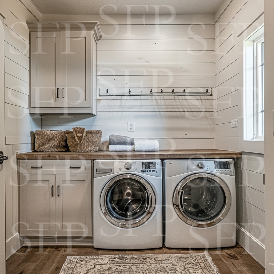 Rustic Farmhouse Laundry Room Mockup 380 - Etsy