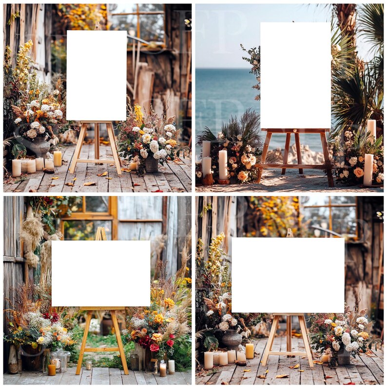 50 Wedding Sign Easel Mockup Package Wedding Stationery Mockup - Etsy