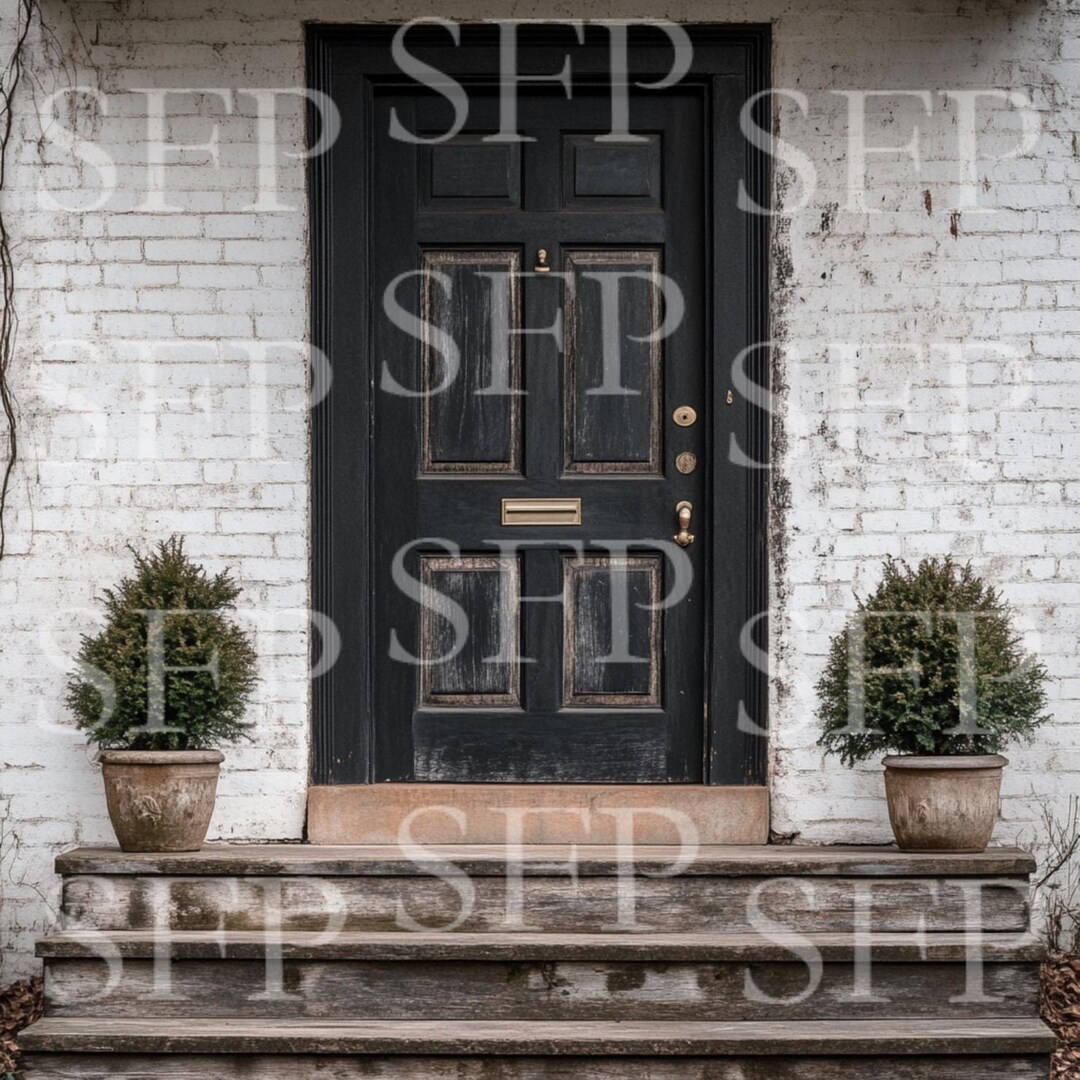 Rustic Brick Exterior Door Art Mockup 441 - Etsy