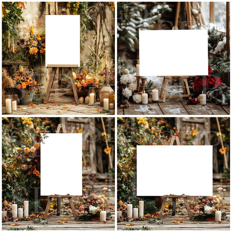 50 Wedding Sign Easel Mockup Package Wedding Stationery Mockup - Etsy