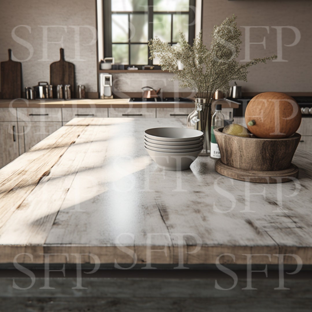 Rustic Farmhouse Kitchen Counter Mockup 221 - Etsy