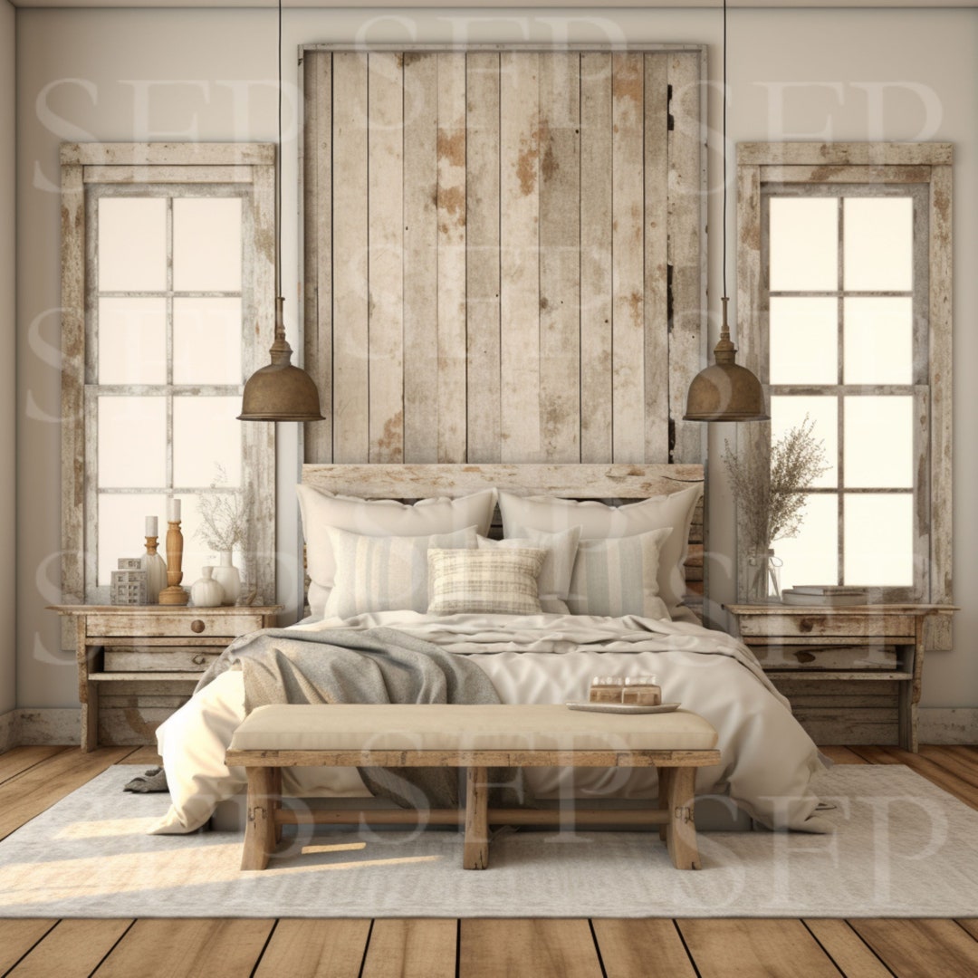 Rustic Farmhouse Bedroom Wall Art Mockup 169 - Etsy