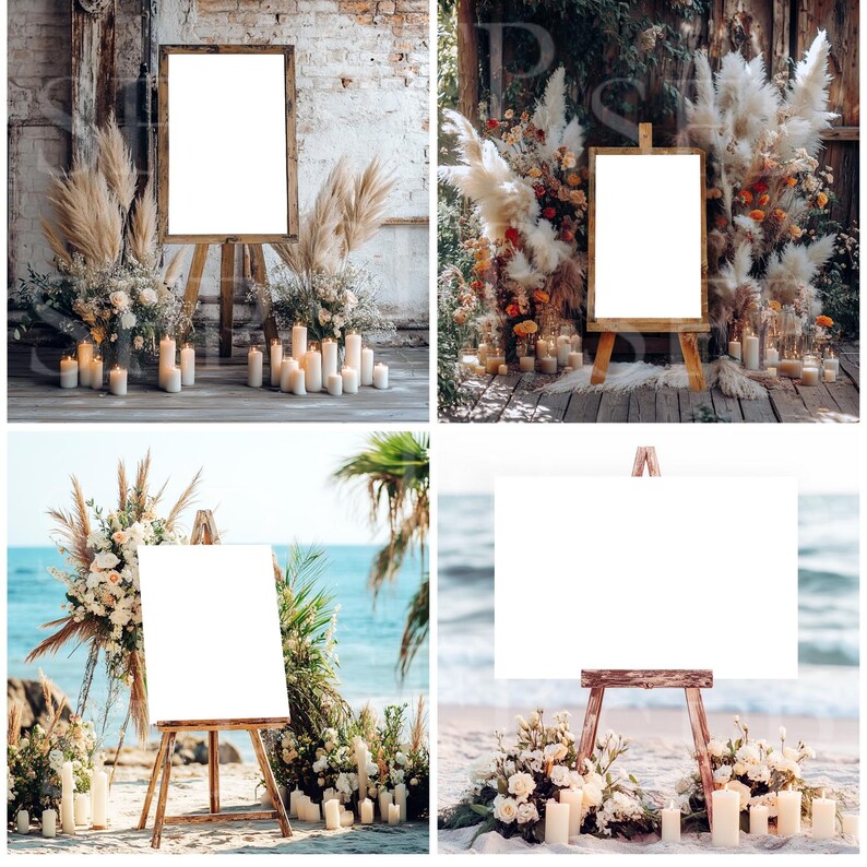 50 Wedding Sign Easel Mockup Package Wedding Stationery Mockup - Etsy