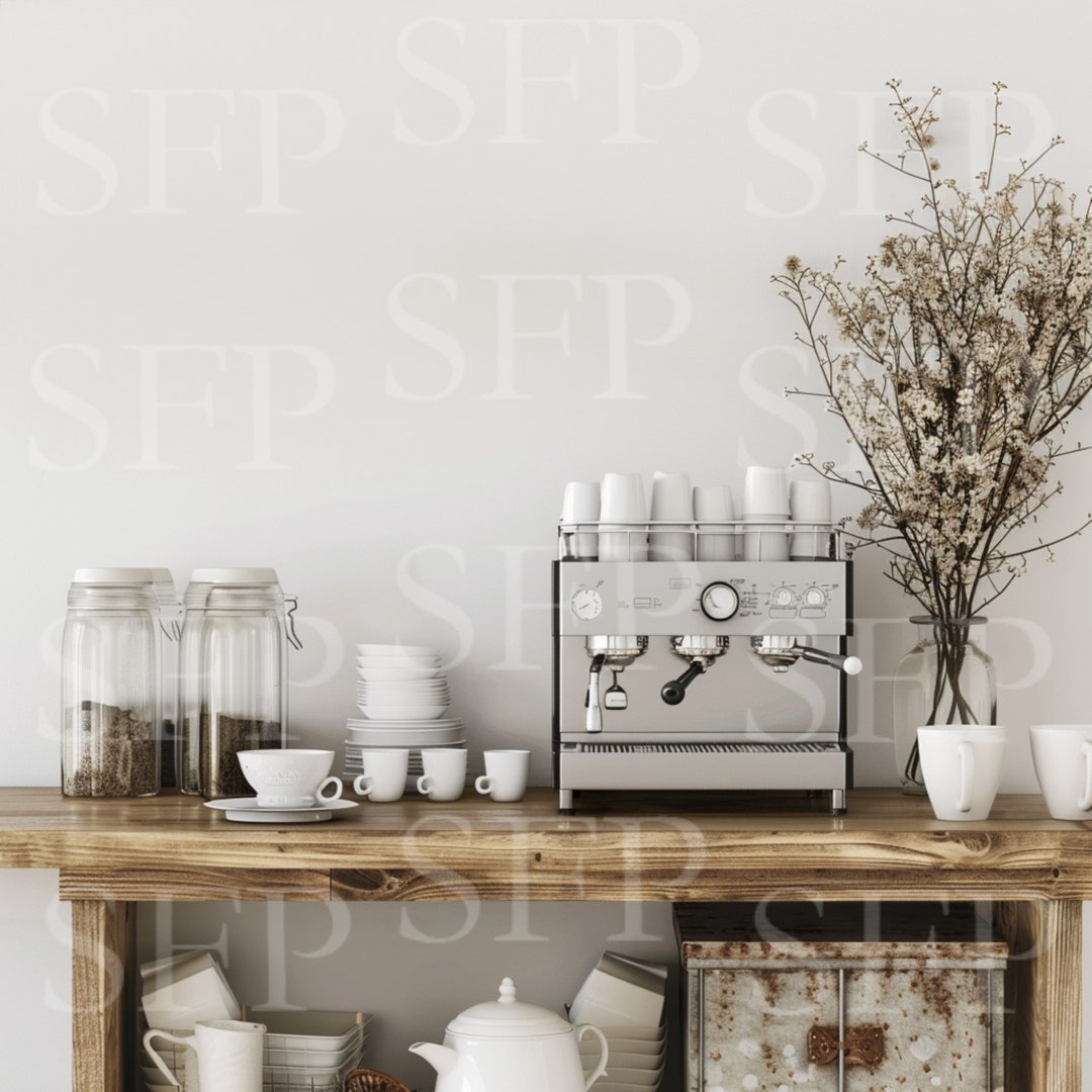 Rustic Farmhouse Coffee Bar Mockup 342 - Etsy