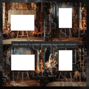 41 Dark Moody Gothic Wedding Sign Easel Mockup Package Wedding ...
