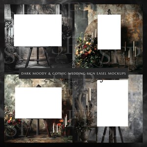 41 Dark Moody Gothic Wedding Sign Easel Mockup Package Wedding ...