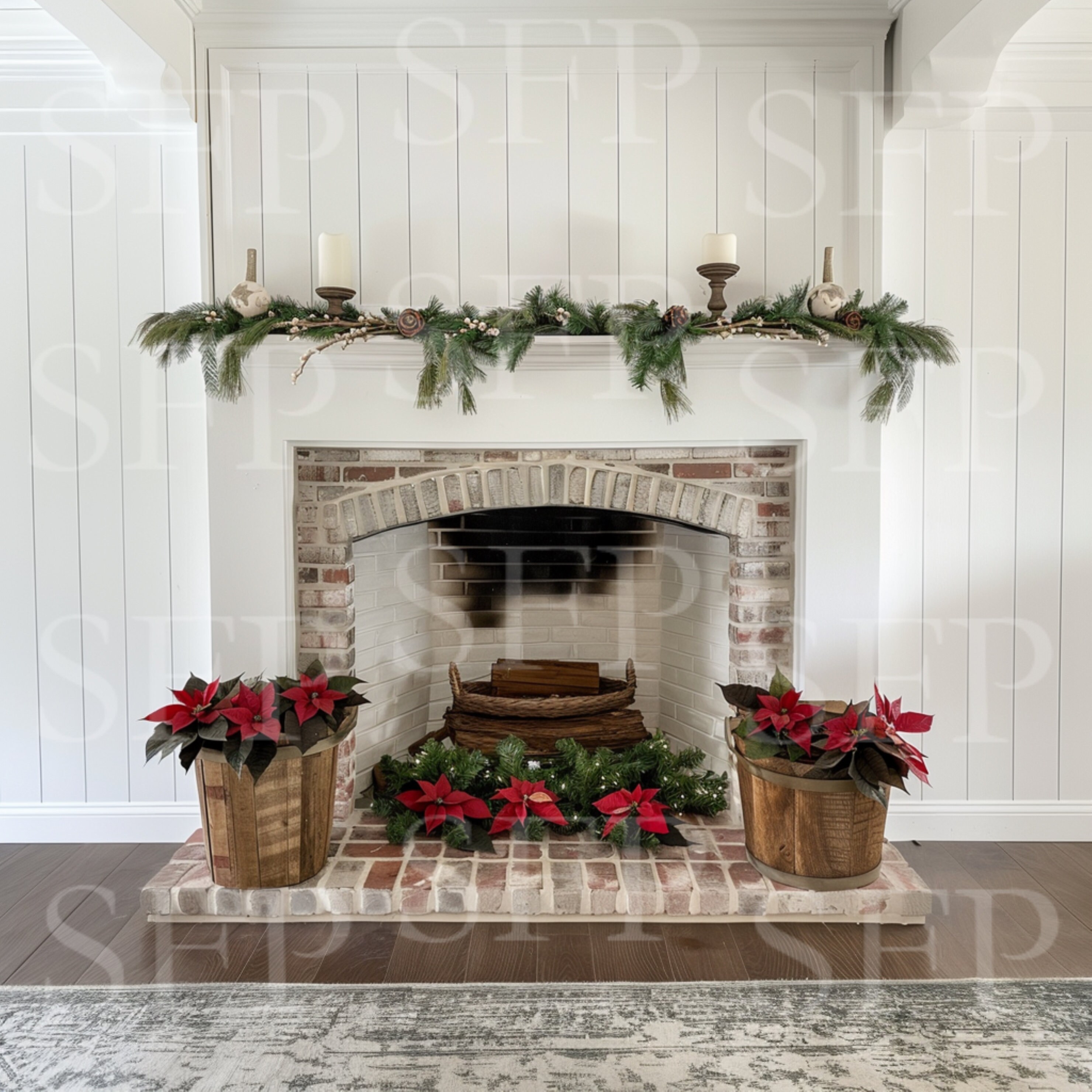 Rustic Farmhouse Fireplace Mantel Mockup 327 - Etsy