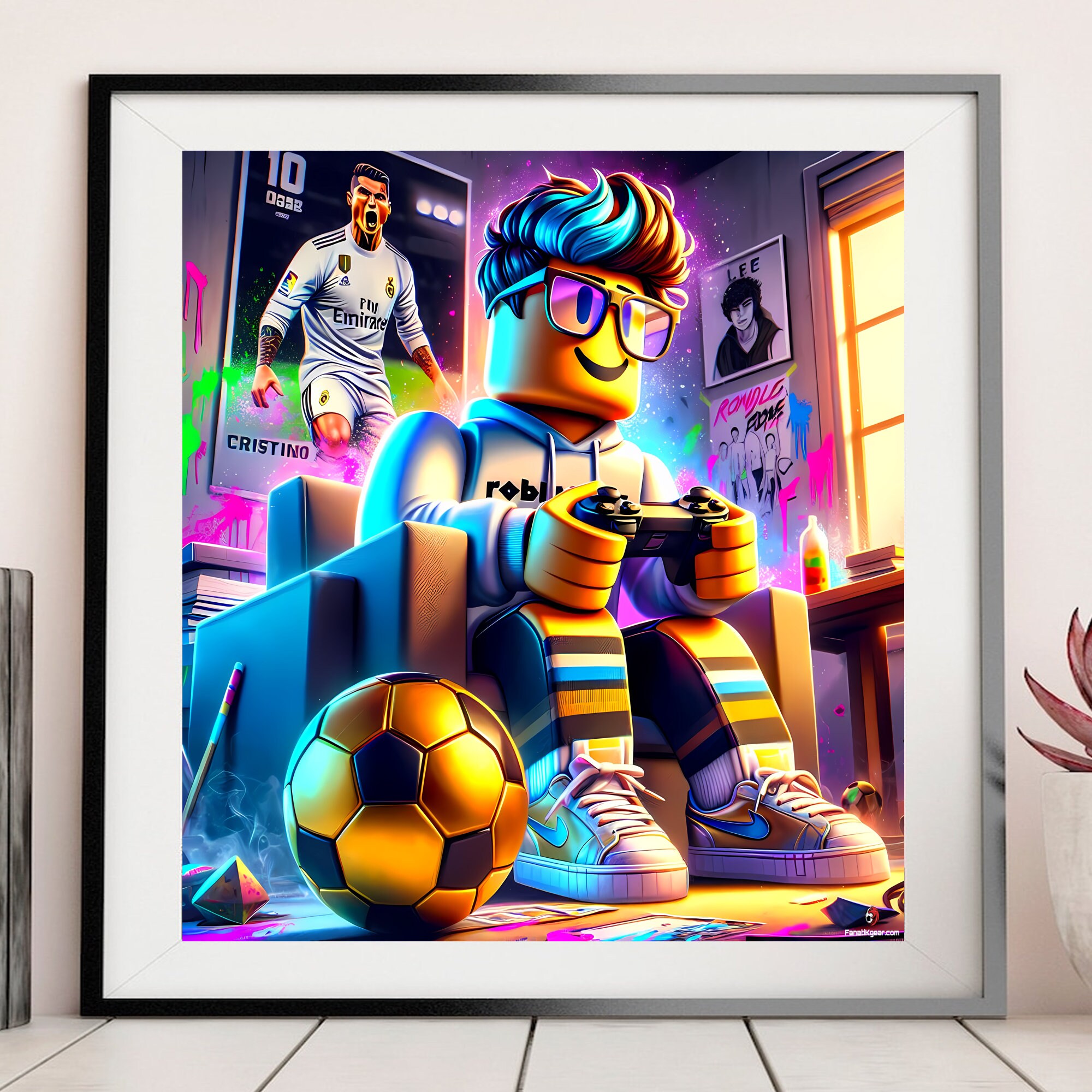 Roblox Print, Roblox Poster, Video Game Soccer Cartoon Print, Roblox ...