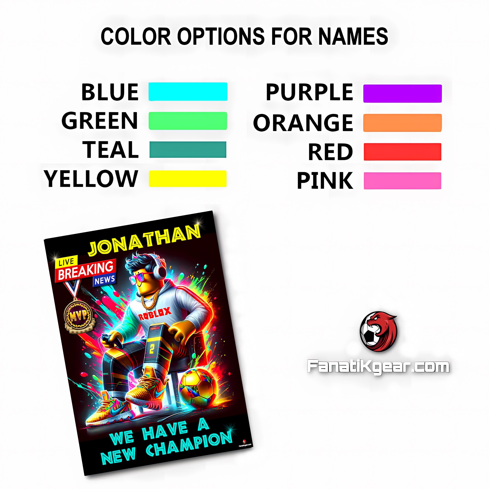 Customized Roblox Poster, Roblox Print, Personalized Roblox Print ...