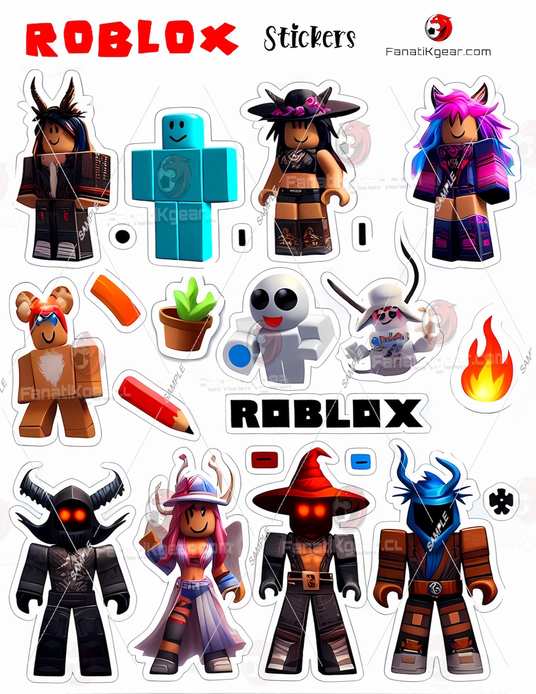 Roblox Stickers, 50 Roblox Printable, Digital Download, Bundle Boys ...