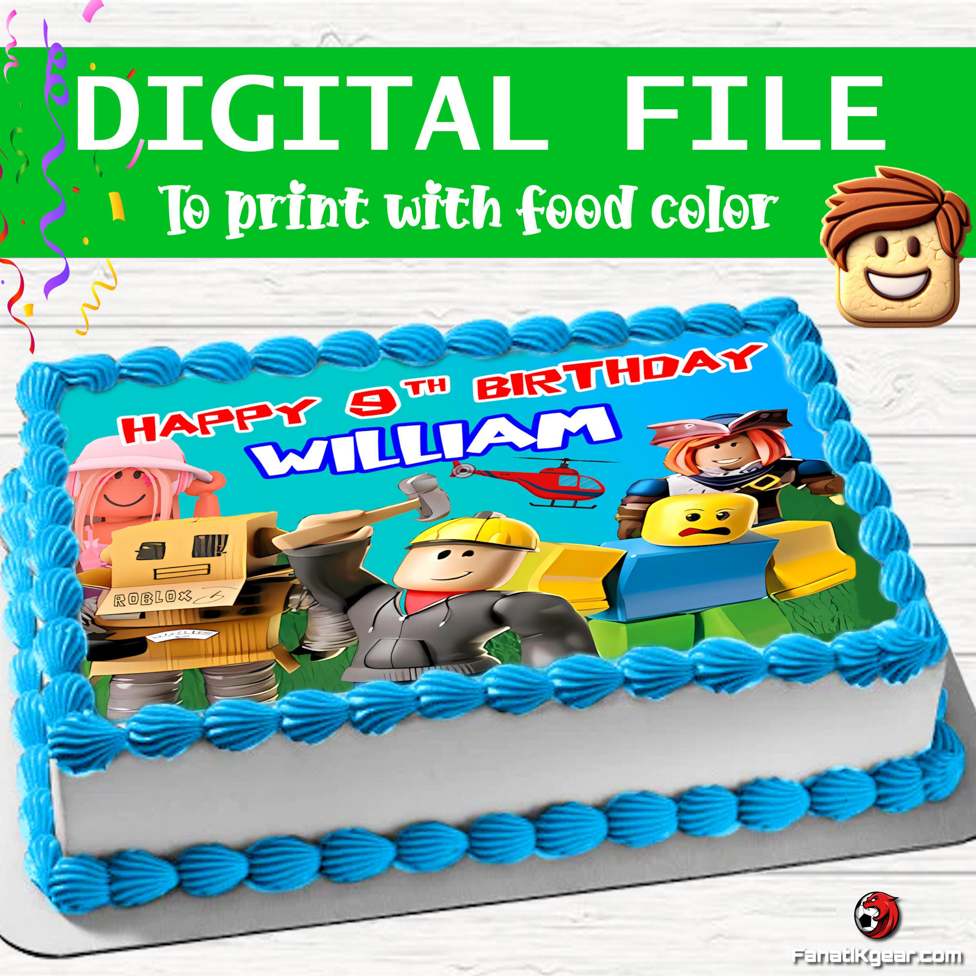 Pastel imprimible de Roblox, cumpleaños de Roblox, topper de pastel de ...