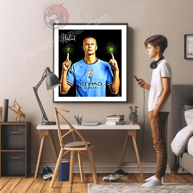 Erling Haaland Print, Printable Haaland Poster, Norway Soccer, Haaland ...