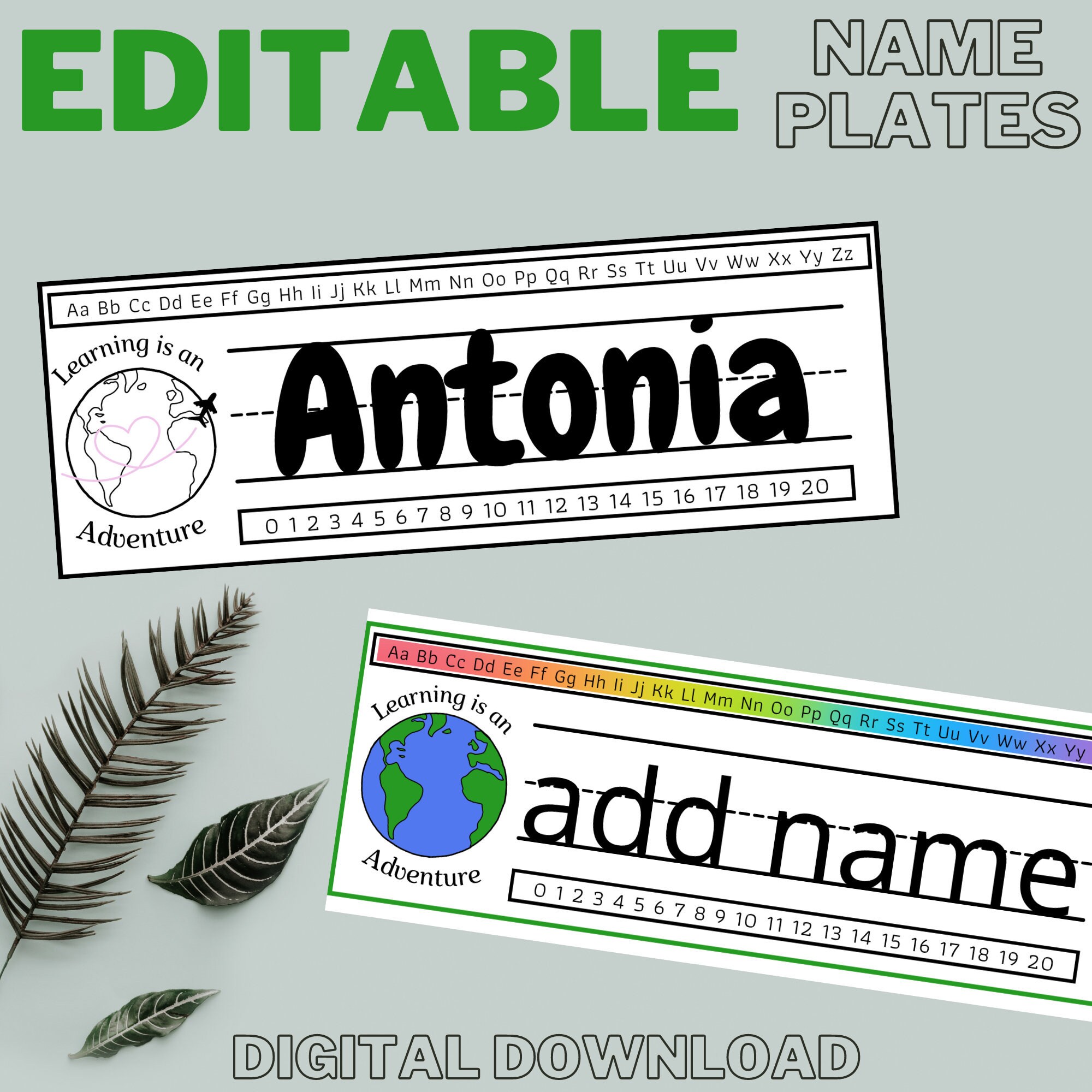 Editable Student Name Plate Printable Desk Name Tags | Etsy