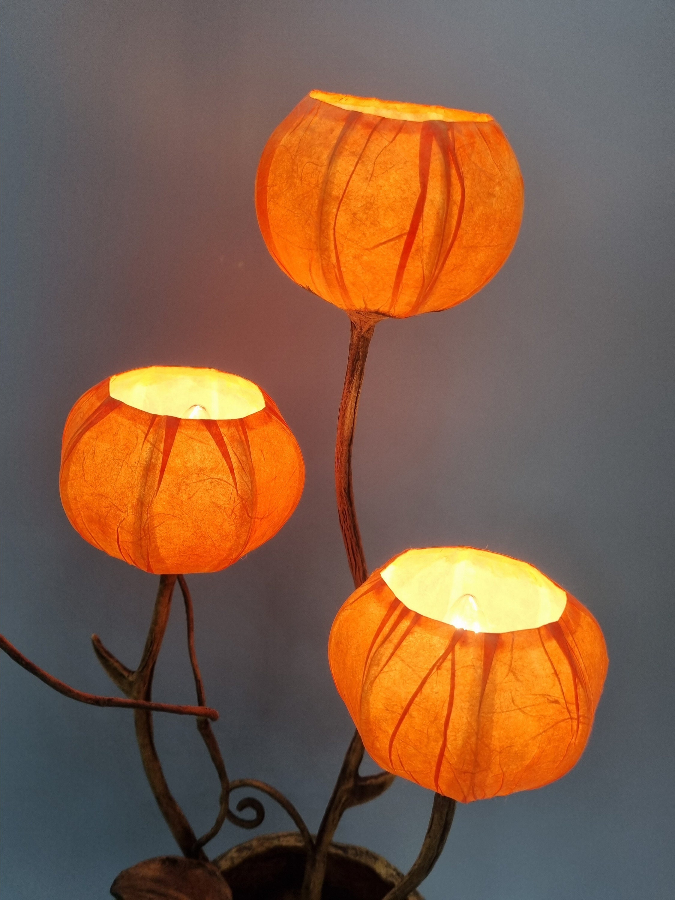 Handmade Mulberry Paper Flower Lamp 3 Flower Bulbs - Etsy