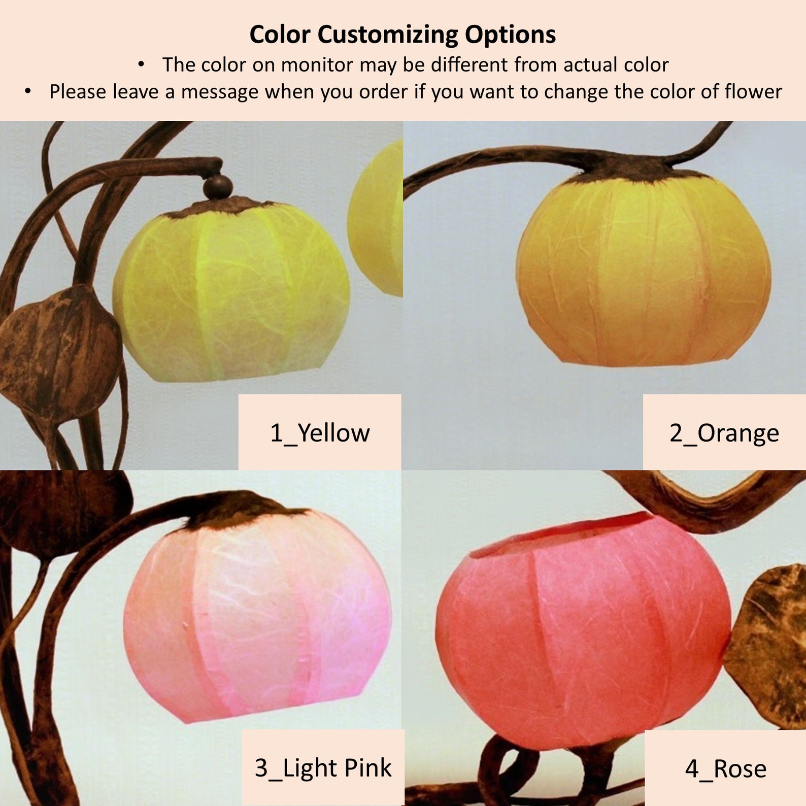 Handmade Mulberry Paper Flower Lamp 3 Flower Bulbs - Etsy