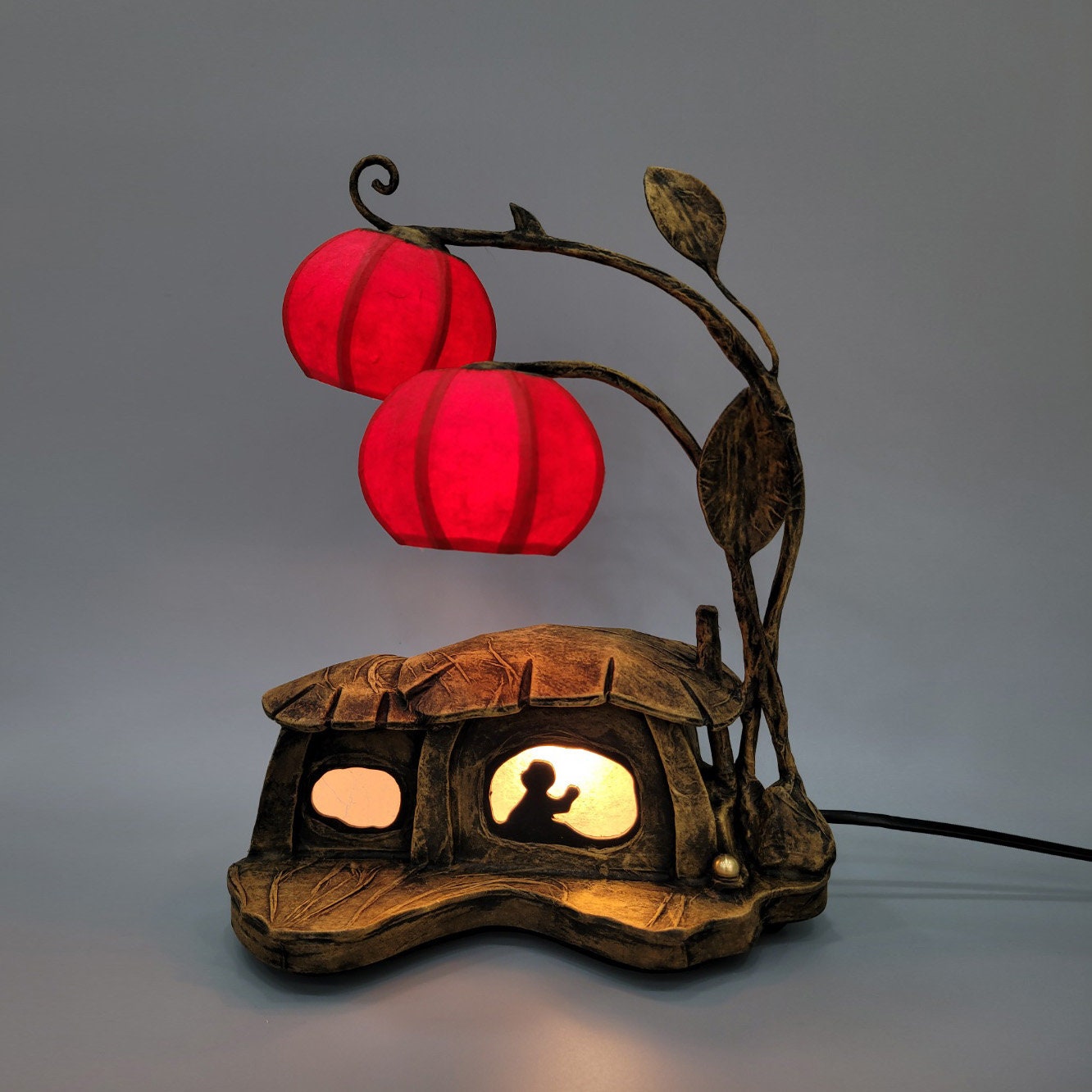 Asian House Lamp Korean Mulberry Paper Light Old Traditional House 초가지붕 ...