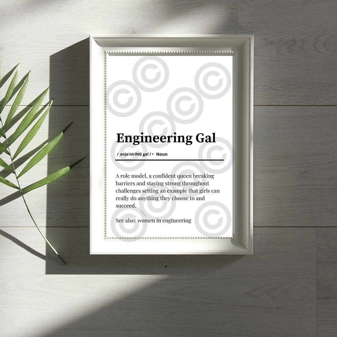 Engineering Gal Definition Print Dictionary Art Fun Home - Etsy