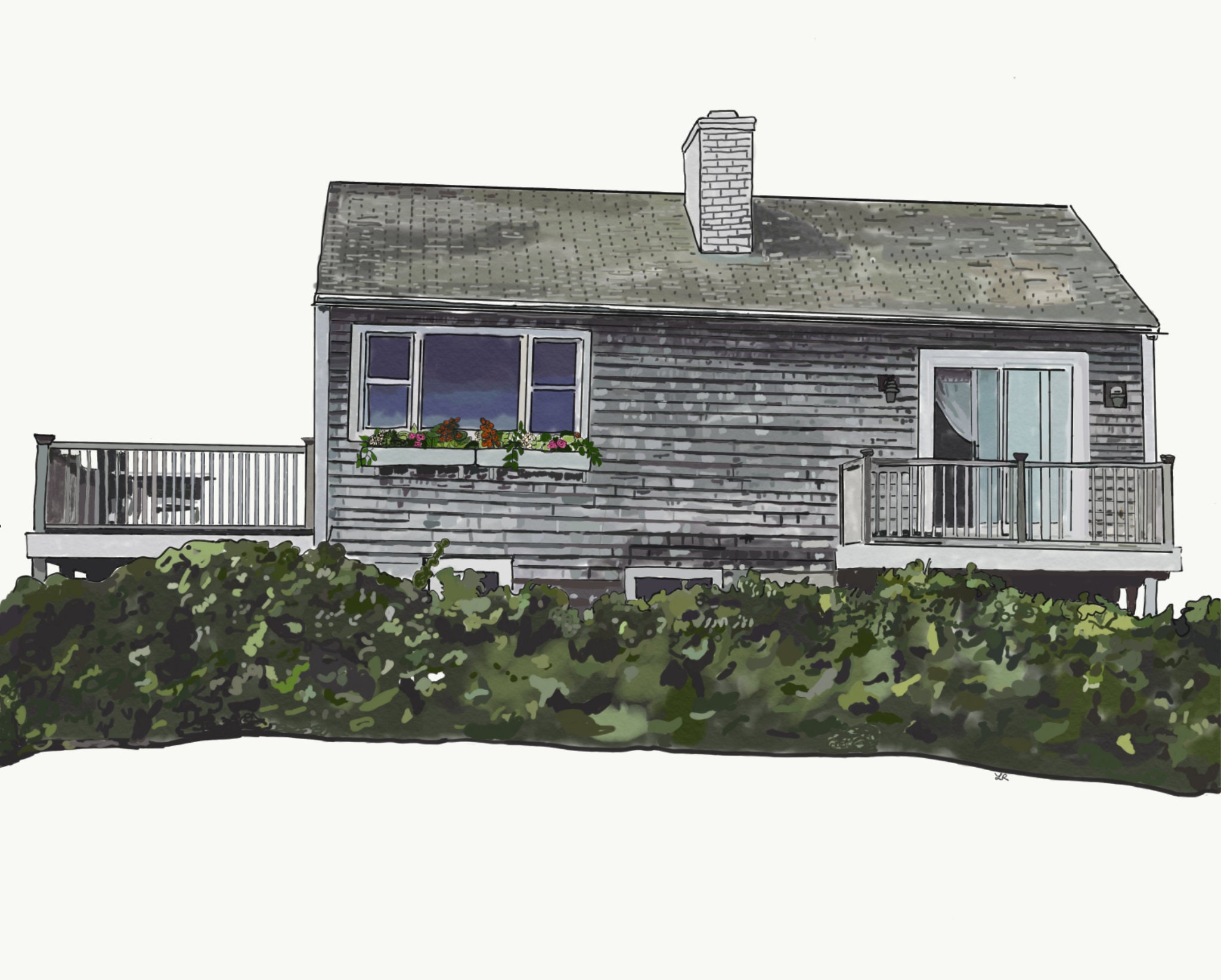 Custom 8x10 House Print, Hand Drawn House Print - Etsy