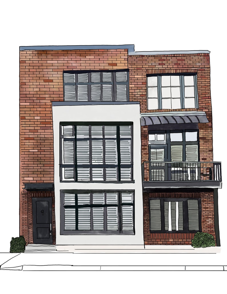 Custom 8x10 House Print, Hand Drawn House Print - Etsy