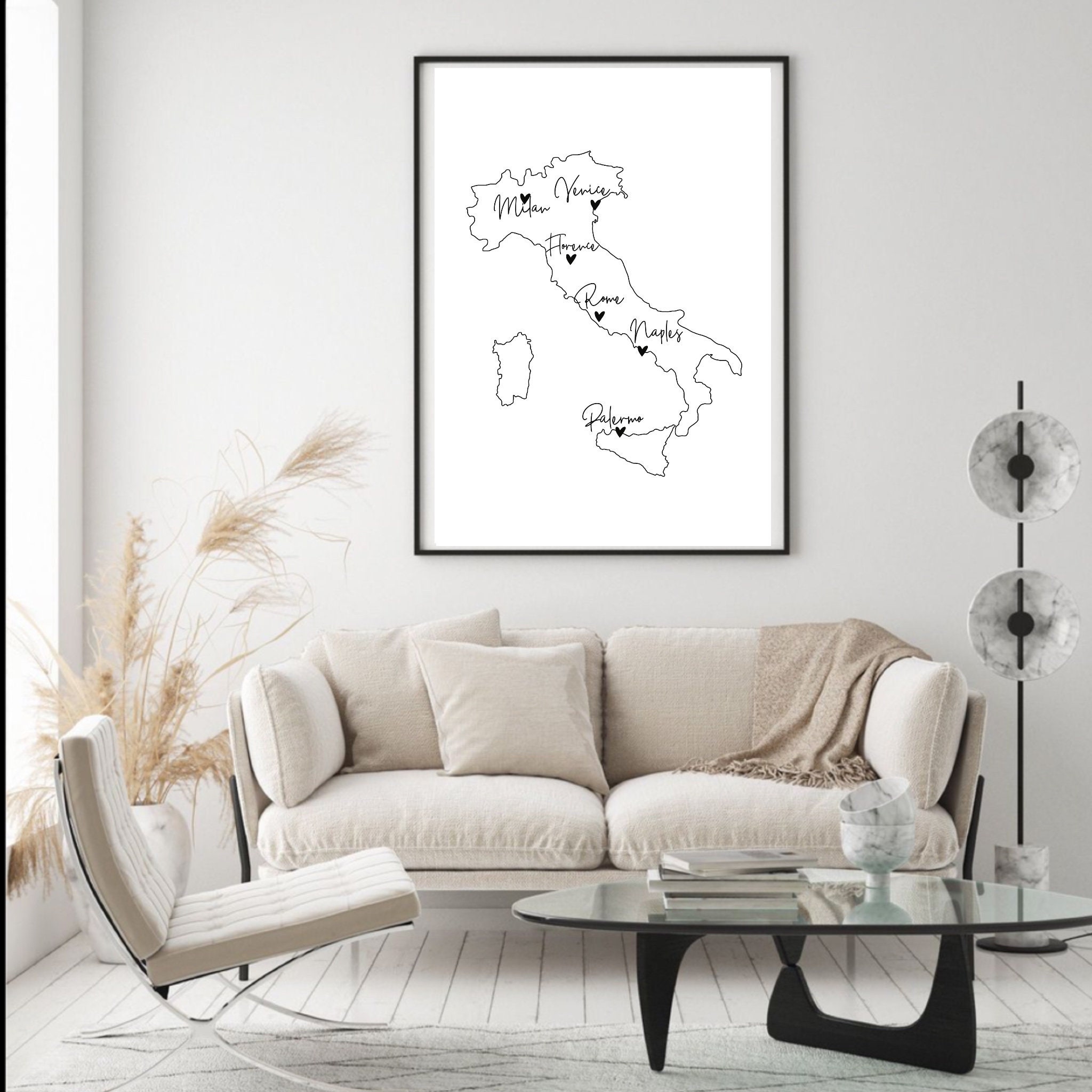 Italy Wall Art Travel Poster Italy Map Wall Print | Etsy