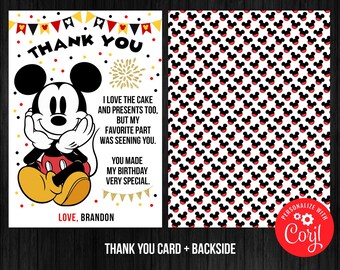 Mickey Thank You | Etsy