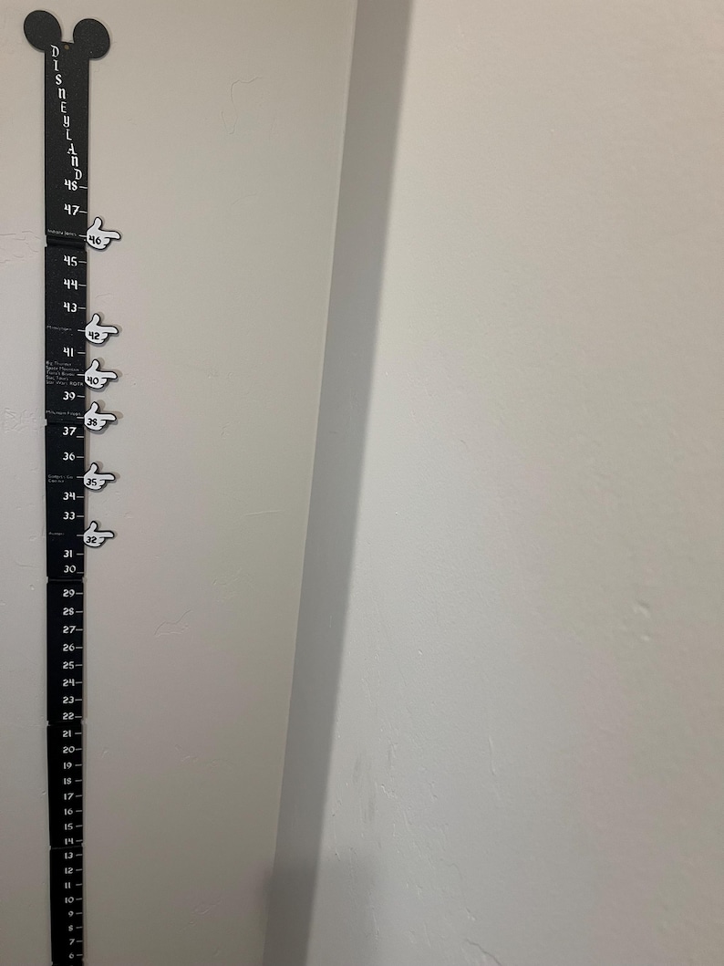 3D Printed Ride Height Chart / Ruler for Disneyland- Reusable, Foldable ...