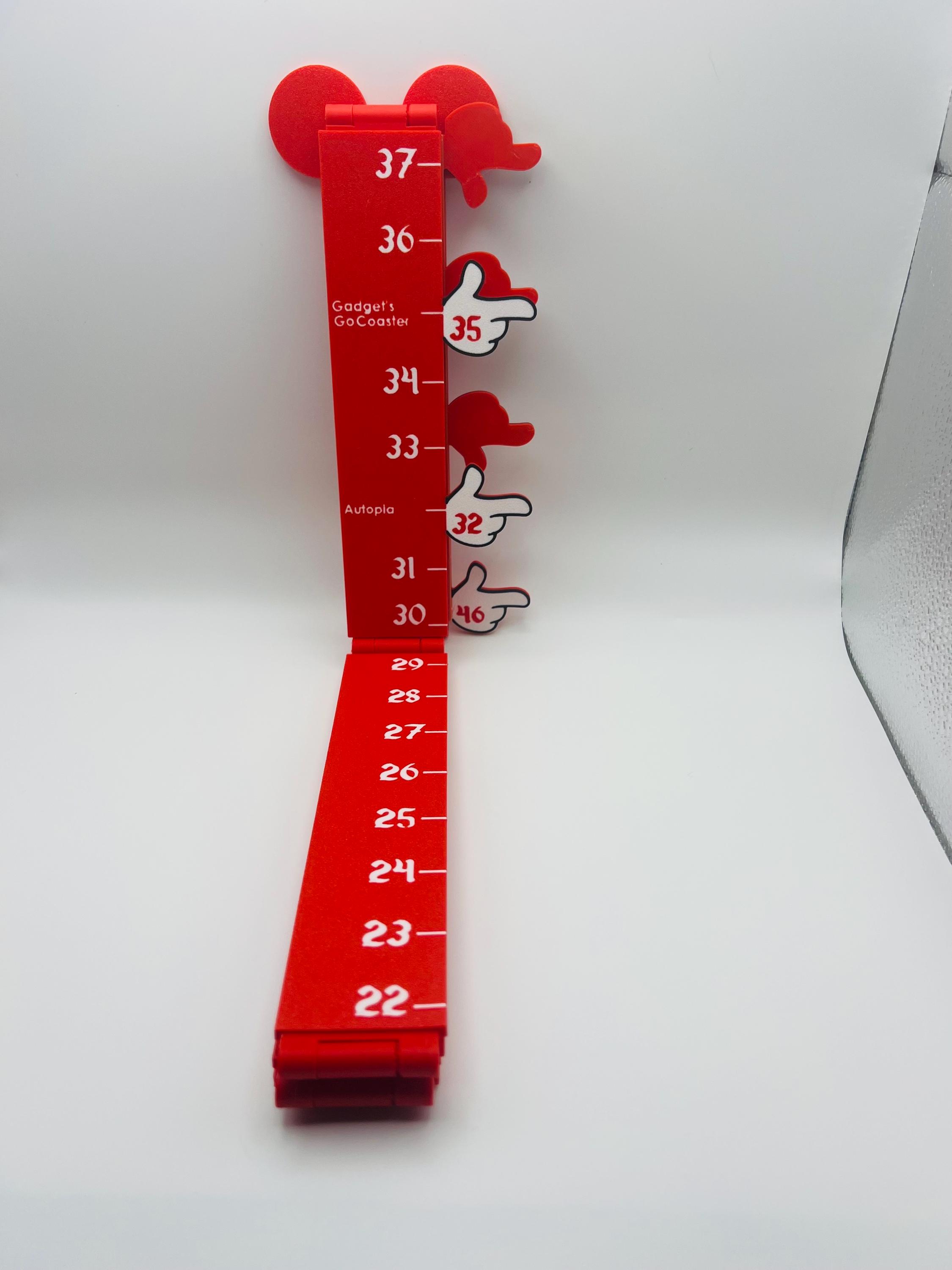 3D Printed Ride Height Chart / Ruler for Disneyland- Reusable, Foldable ...