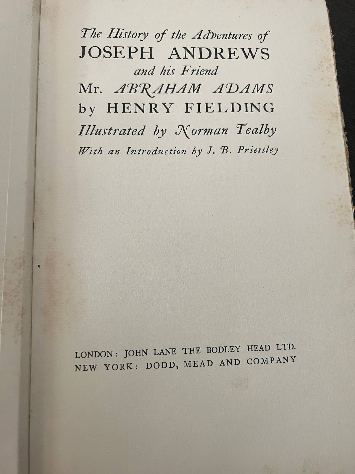 Joseph Andrews by Henry Fielding 1929 1st Edit. Dodd Mead & - Etsy