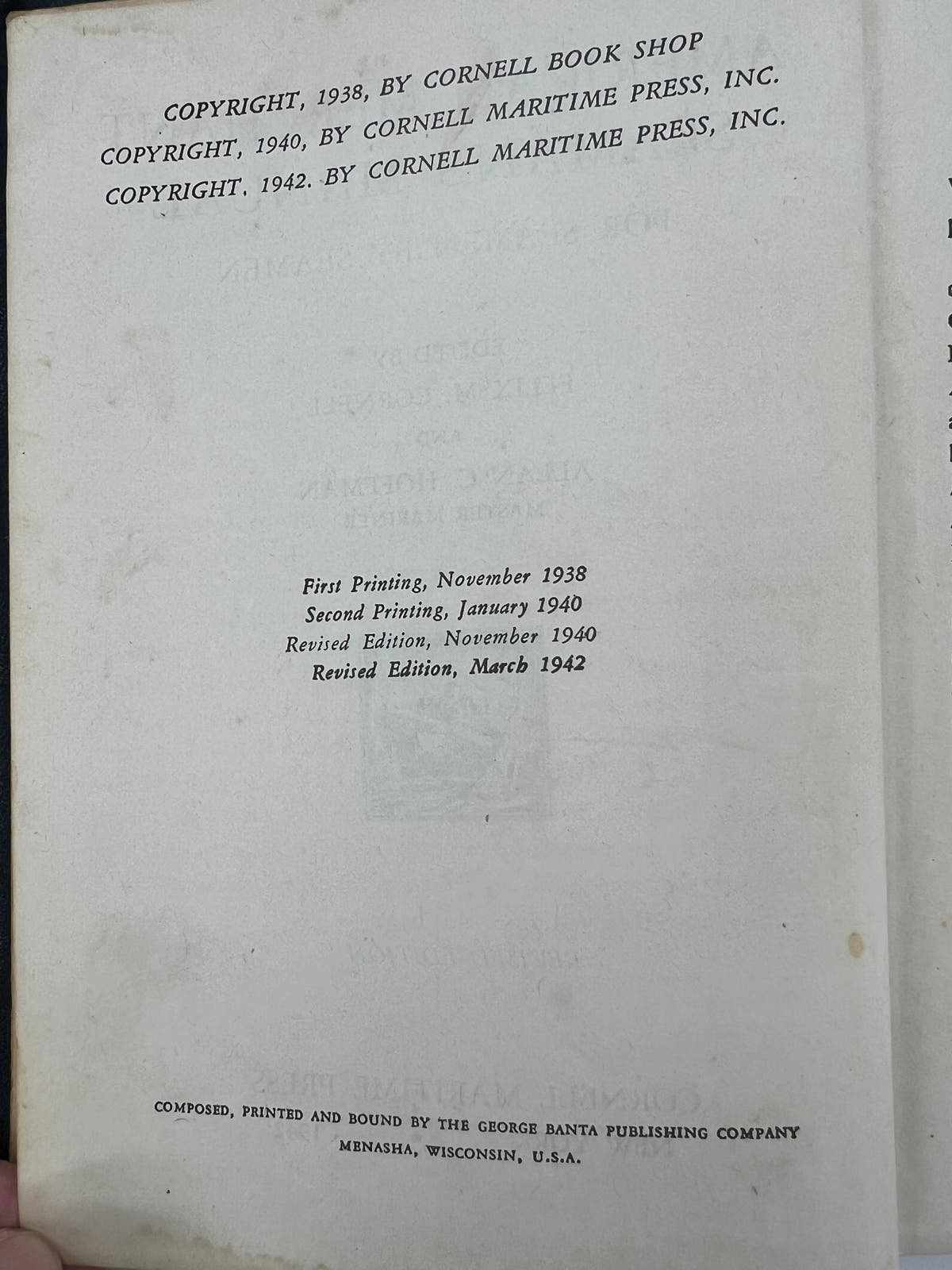 American Merchant Seaman's Manual by Felix Cornell 1942 Revised Edition ...