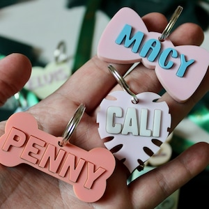 Custom Acrylic Dog Tag, Personalized Dog Name Tag, Dog ID Name Tag ...