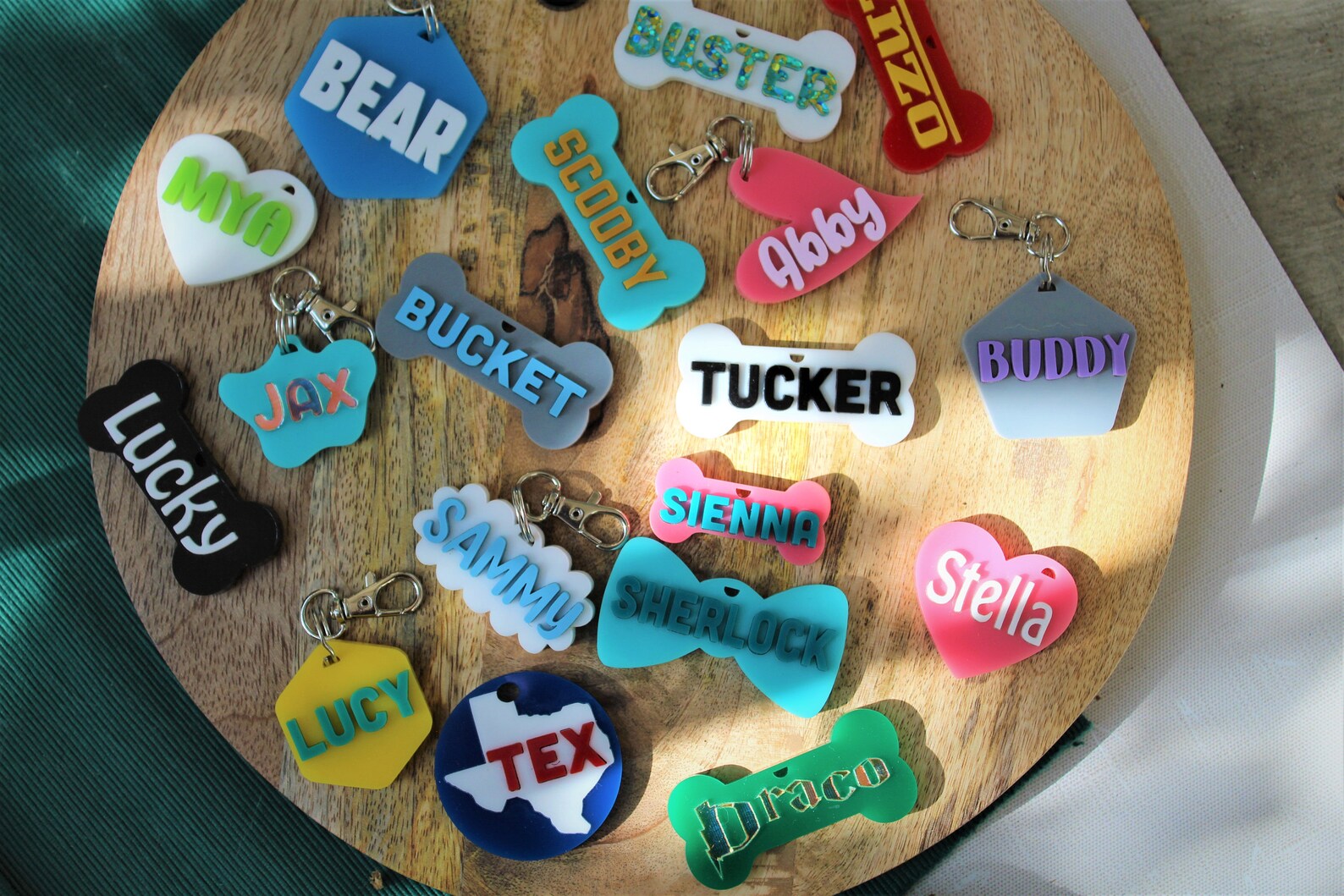 Custom Acrylic Dog Tag Personalized Dog Name Tag Dog ID Name - Etsy