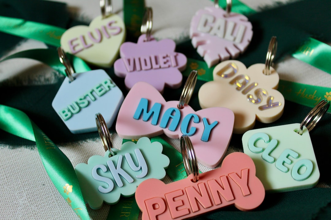 Custom Acrylic Dog Tag, Personalized Dog Name Tag, Dog ID Name Tag ...