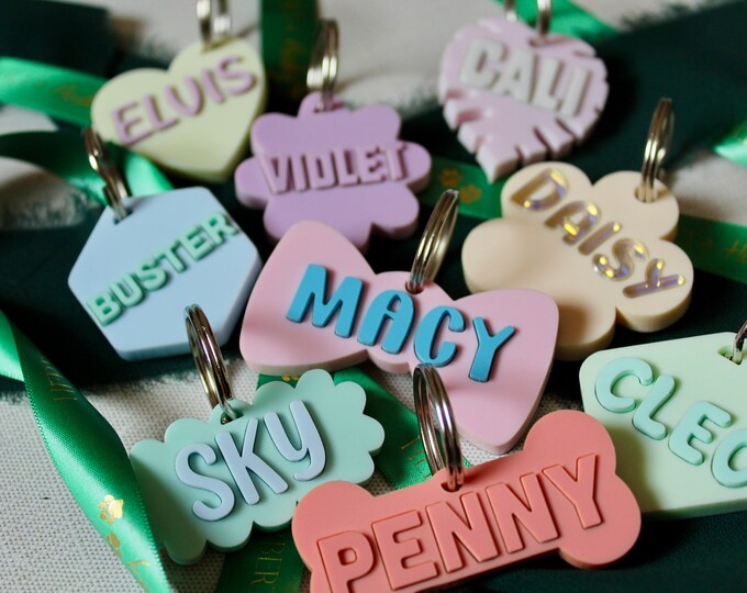 Custom Acrylic Dog Tag, Personalized Dog Name Tag, Dog ID Name Tag ...