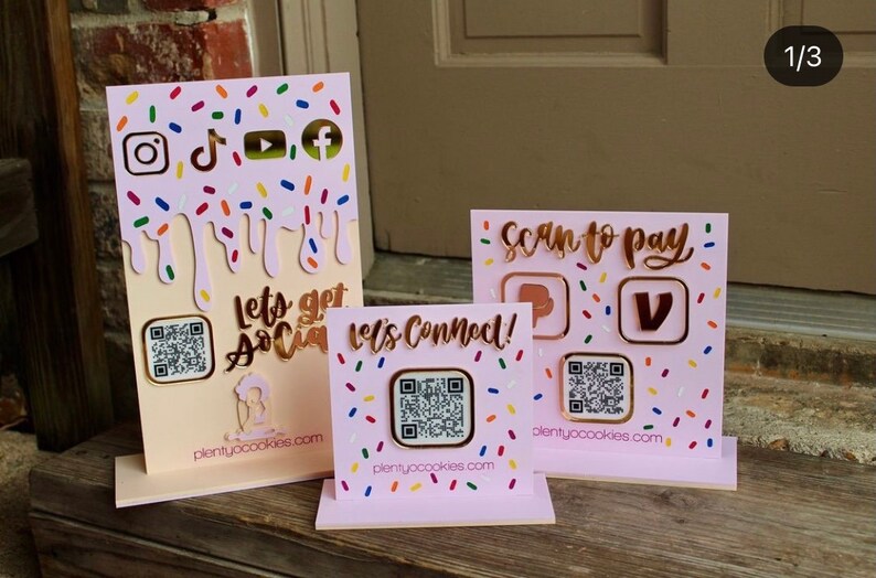 Business Social Media Instagram QR Code Mirror Sign Acrylic | Etsy