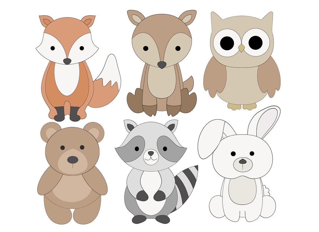 Woodland Animals, Fox, Deer, Owl, Bear, Raccoon, or Bunny Cookie Cutter ...