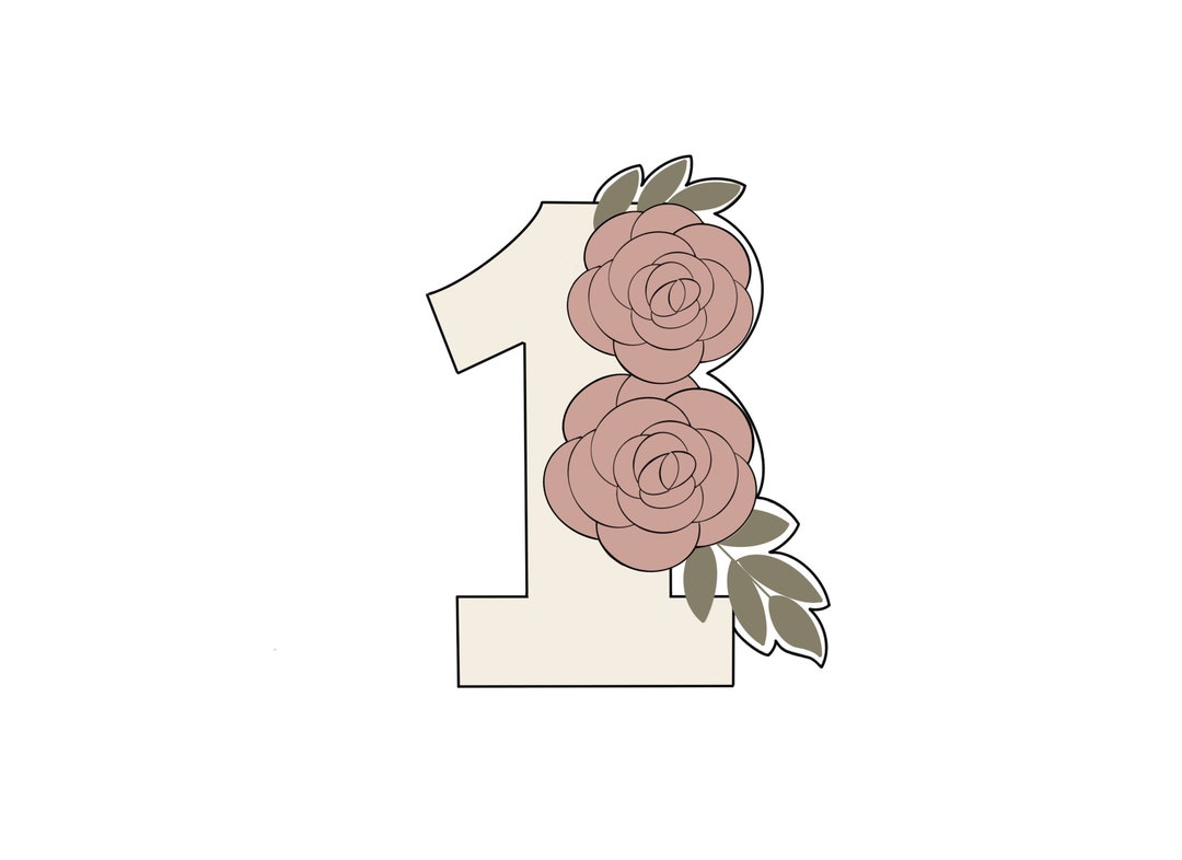 Floral Number 1 Cookie Cutter - Etsy