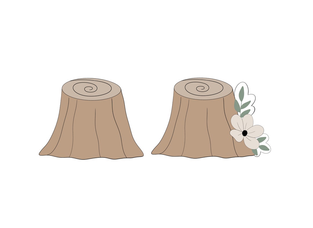 Tree Stump or Tree Stump With Flower Cookie Cutter - Etsy