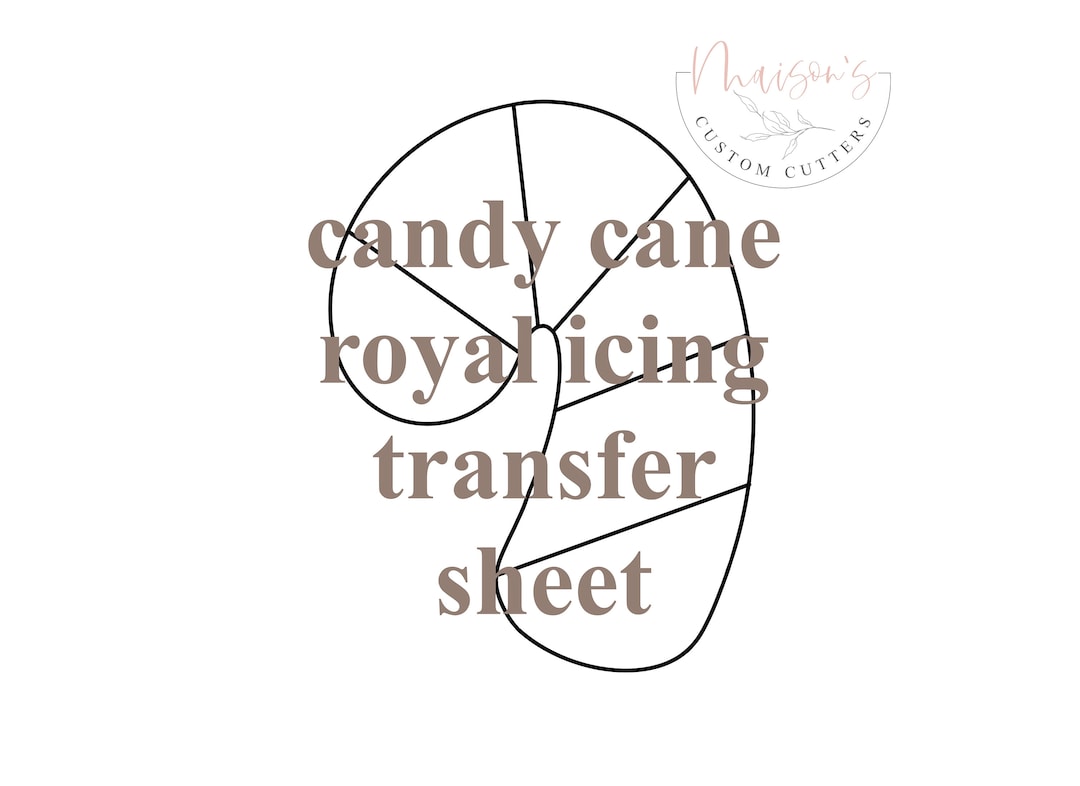 Candy Cane Royal Icing Transfer Sheet Digital Download - Etsy