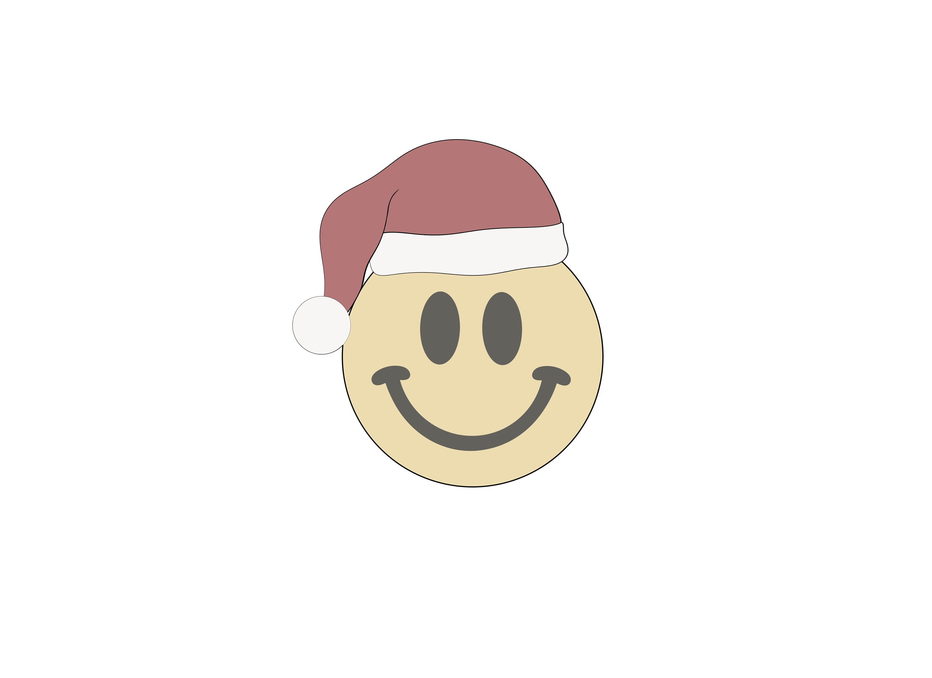 Smiley Face With Santa Hat